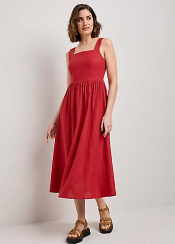 Freemans Rust Linen Dress | Freemans