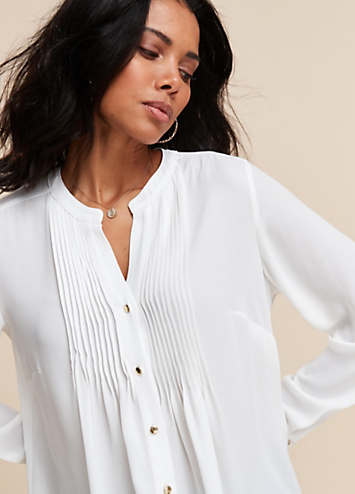 Freemans White Pintuck Blouse | Freemans