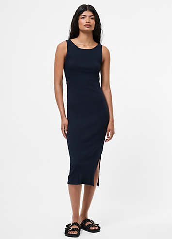 French Connection Cotton Ribbed Sleeveless Bodycon Midi Dress | Freemans