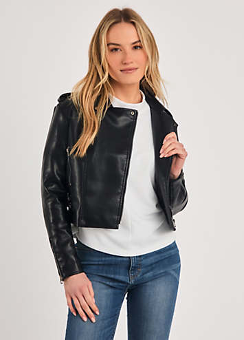 French Connection Faux Leather Biker Jacket | Freemans