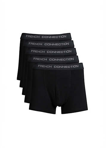 French Connection Pack of 5 Cotton Stretch Boxers | Freemans