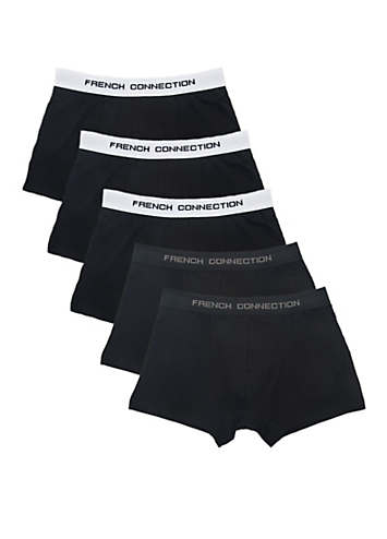 French Connection Pack of 5 Cotton Stretch Boxers | Freemans