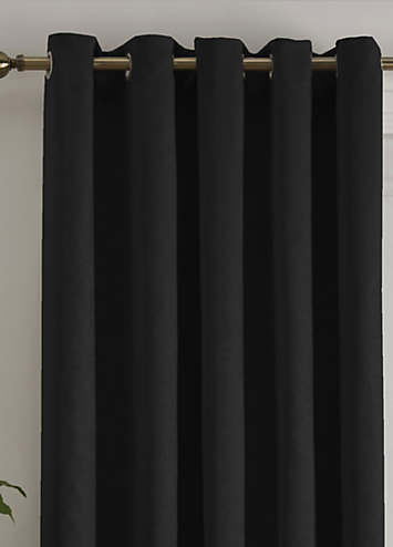 Fusion Strata Thermal Dimout Single Eyelet Door Curtain | Freemans