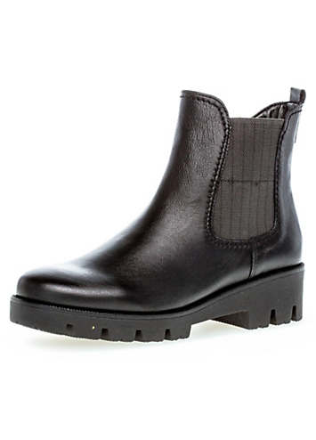 Gabor Block Heel Leather Chelsea Boots | Freemans