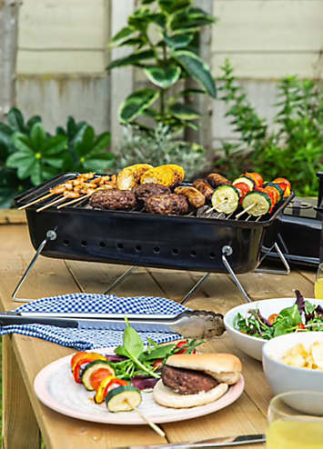 George Foreman Black Toolbox Charcoal BBQ | Freemans