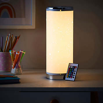 Glow Starburst Cylinder Colour Changing Table Lamp | Freemans