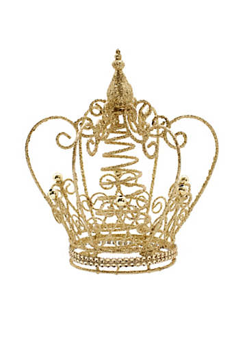 Gold Glitter Crown Tree Topper | Freemans