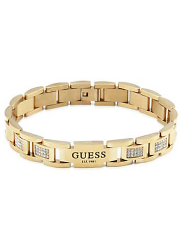 Guess Yellow Gold Chain Bracelet with Crystals | Freemans