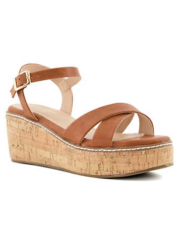 Head Over Heels by Dune Kylie Tan Cross Strap Flatform Sandals | Freemans