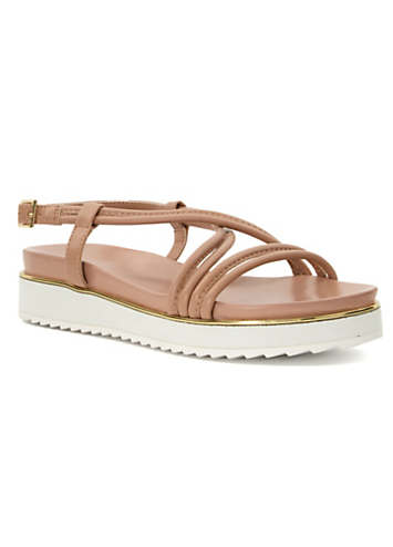 Head Over Heels by Dune Liberty Tan Tubular Strap Sandals | Freemans