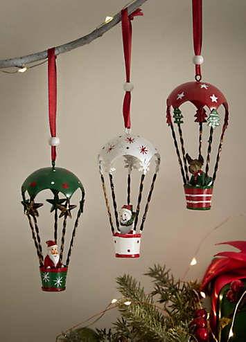 Heaven Sends Set of 3 Hot Air Balloon Hanging Baubles | Freemans