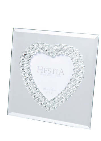 Hestia Mirror Glass Photo Frame Heart Design 4x4 Inch | Freemans