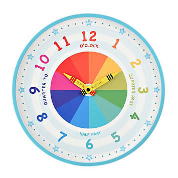 Hometime Kid’s Tell the Time Wall Clock - Blue 30 cm | Freemans