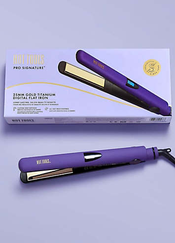 Hot Tools Pro Signature Series 25MM Gold Titanium Digital Flat Iron ...