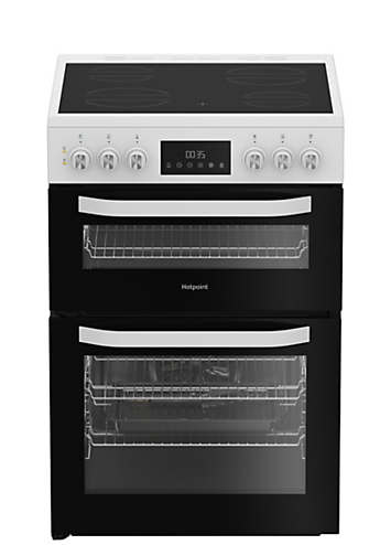 Hotpoint HDE6VDW 60cm Electric Double Cooker with Multiflow - White ...