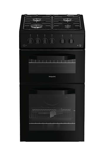 Hotpoint HTG5GCB 50cm Gas Twin Cooker - Black | Freemans