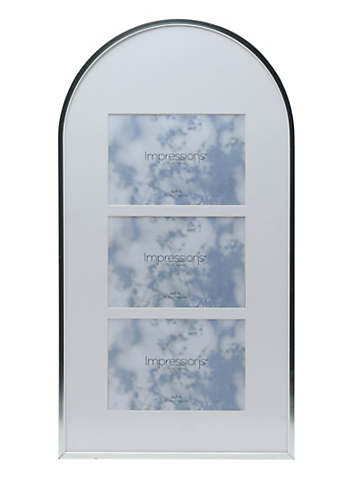 Impressions Arched Top Silver Collage Frame Holds 3 Photos - 10x19 Inch ...