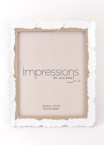 Impressions White Resin Feather Photo Frame 8x10in | Freemans