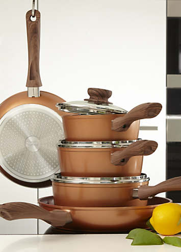 JML Copper Stone 5 Piece Saucepan and Frying Pan Set | Freemans