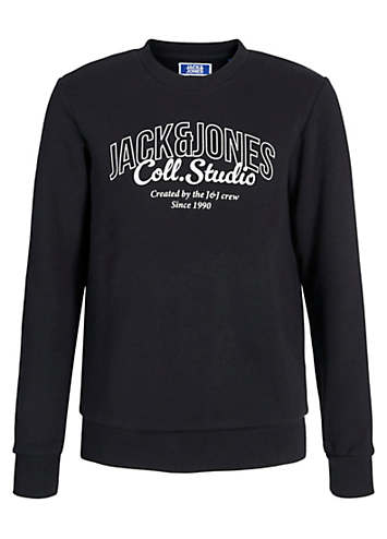 Jack & Jones Junior Logo Print Round Neck Sweatshirt | Freemans