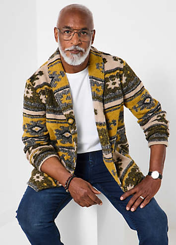 Joe Browns Aztec Pattern Wool Blend Shawl Collar Jacket | Freemans