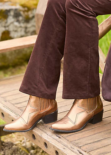Joe Browns Bronze Metallic Western Ankle Boots | Freemans