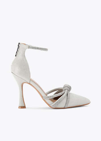 KG Kurt Geiger Ava Silver Fabric Stiletto Heels Sandals | Freemans