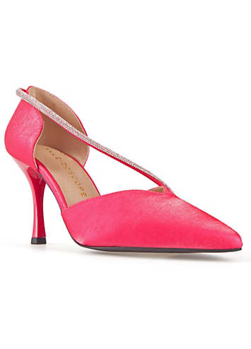 Kaleidoscope Bright Pink Satin Diamante Court Shoes | Freemans