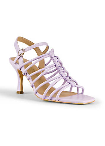 Kaleidoscope Lilac Strappy Knotted Heeled Sandals | Freemans