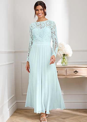 Kaleidoscope Mint Lace Bodice Pleated Maxi Dress | Freemans