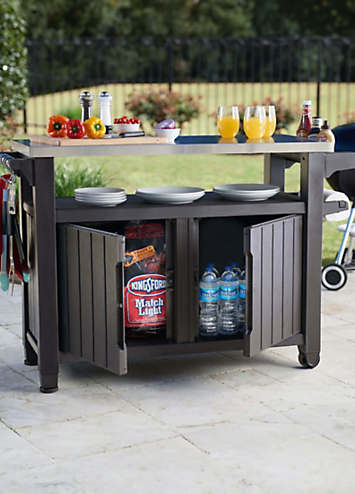 Keter Unity BBQ Double Table Grey 279L | Freemans