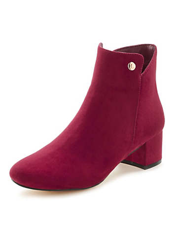 LASCANA Burgundy Block Heel Ankle Boots | Freemans
