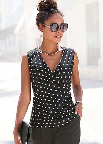 LASCANA Dotty Sleeveless Wrap Top | Freemans