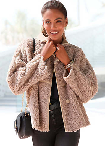 LASCANA Faux Fur Sherpa Jacket | Freemans