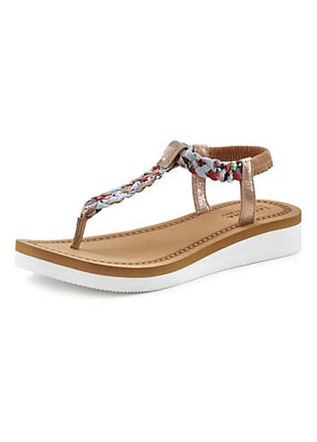 LASCANA Plaited Toe Post Wedge Sandals | Freemans