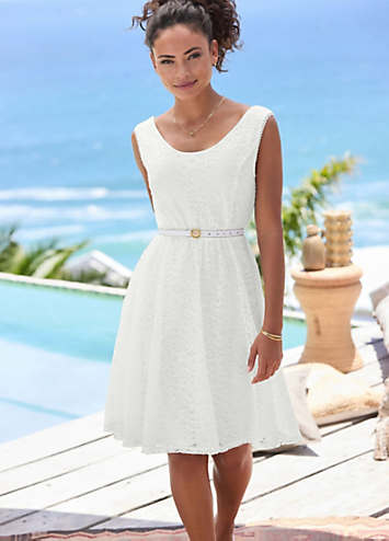 LASCANA Wide Strap Lace Dress | Freemans