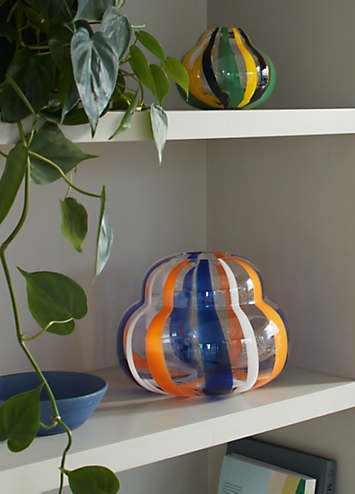 LSA Blue/Orange/White Folk Vase | Freemans