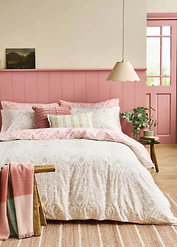 Laura Ashley Ashtead Damask Cotton 200 Thread Count Duvet Cover Set ...