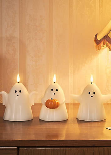 Lights4Fun Lights 4 Fun Truglow® Halloween Ghost LED Candle Trio | Freemans