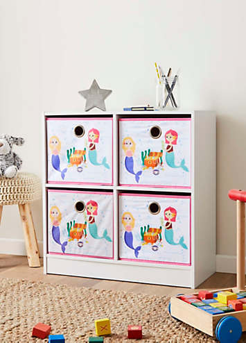 Lloyd Pascal Mermaid 4 Cube Unit with 4 Mermaid Storage Boxes | Freemans