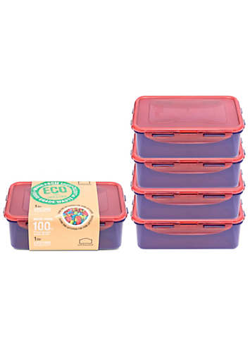 LocknLock Classic Set Of 5 Rectangular Food Storage Containers | Freemans