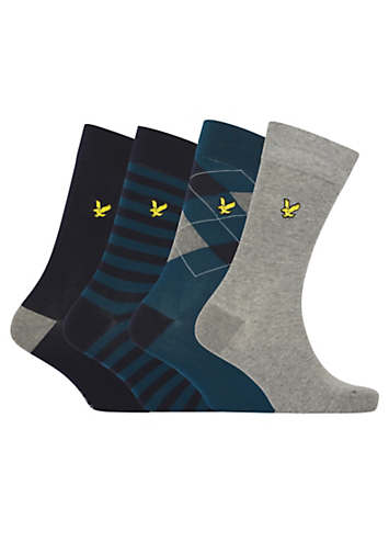 Lyle & Scott Abraham Pack of 4 Socks Gift Box | Freemans