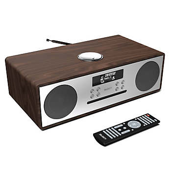 Majority Oakington WALNUT Music System CD Player, Dab Radio, Bluetooth ...