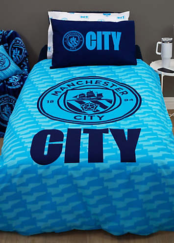 Manchester City FC Crest Reversible Duvet Cover Set | Freemans