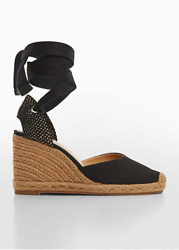 Mango Georgina Black Espadrilles Sandals | Freemans