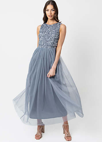 Maya Deluxe Icon Delicate Sequin Overlay Midaxi Dress | Freemans