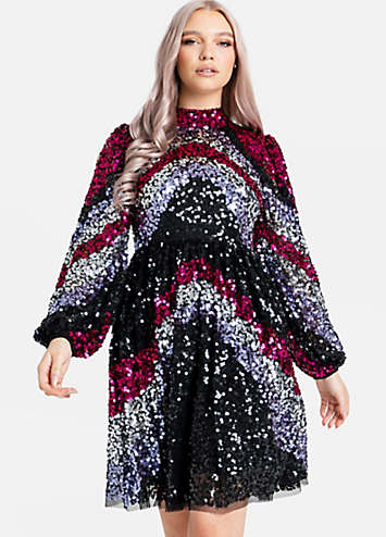 Maya Deluxe Premium Sequin Mini Dress | Freemans