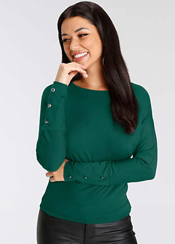 Melrose Buttoned Batwing Sleeve Top | Freemans