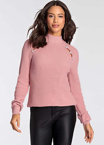 Melrose Cut-Out Turtleneck Jumper | Freemans