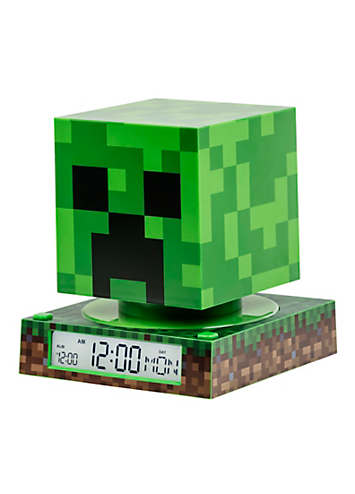 Minecraft 3D Creeper Night Light Alarm Clock | Freemans